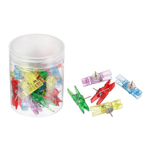 PATIKIL | Office | Push Pin Clips 3pcs Mini Transparent Thumb Tacks For ...